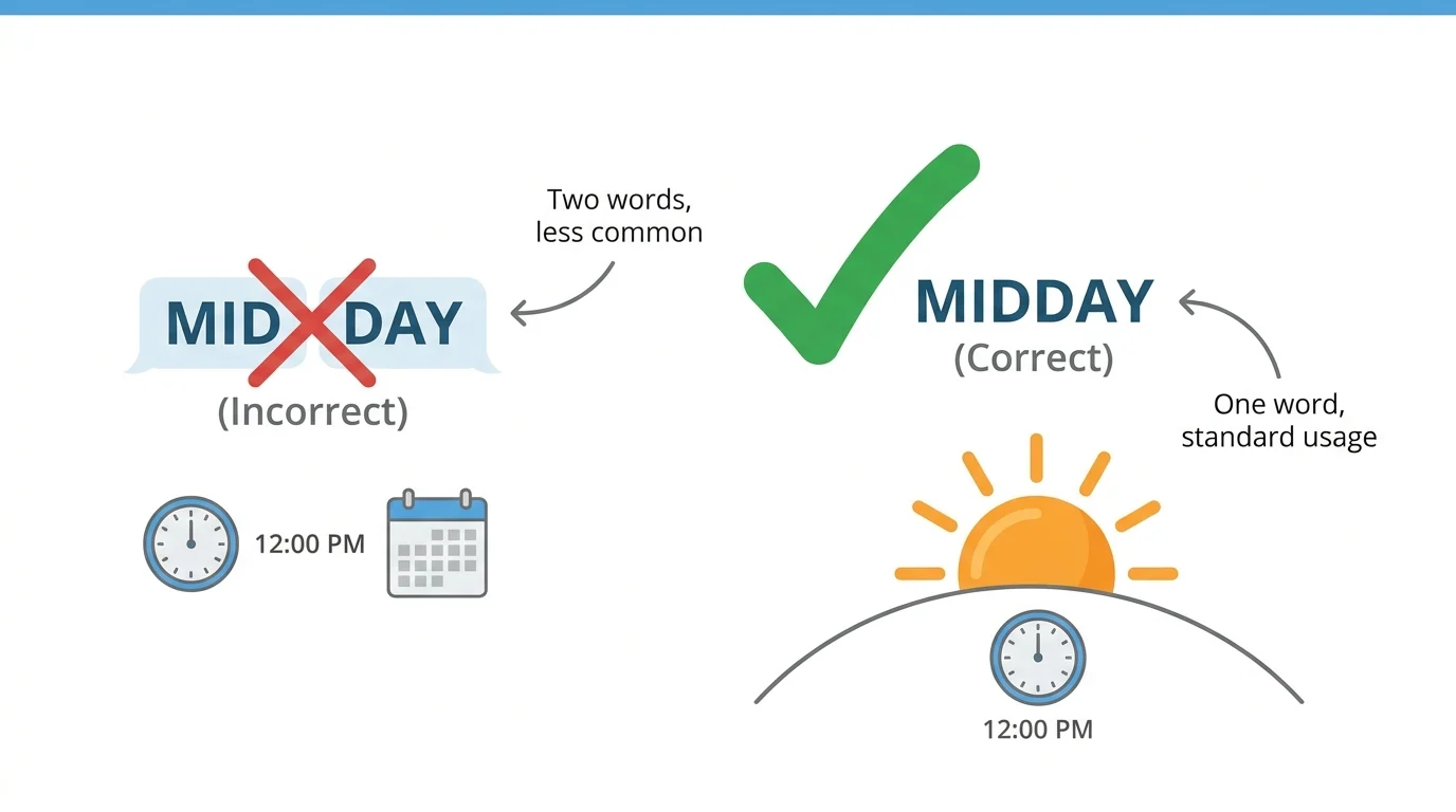 Mid Day vs Midday: Which One Is Correct? (Simple Guide + Examples)