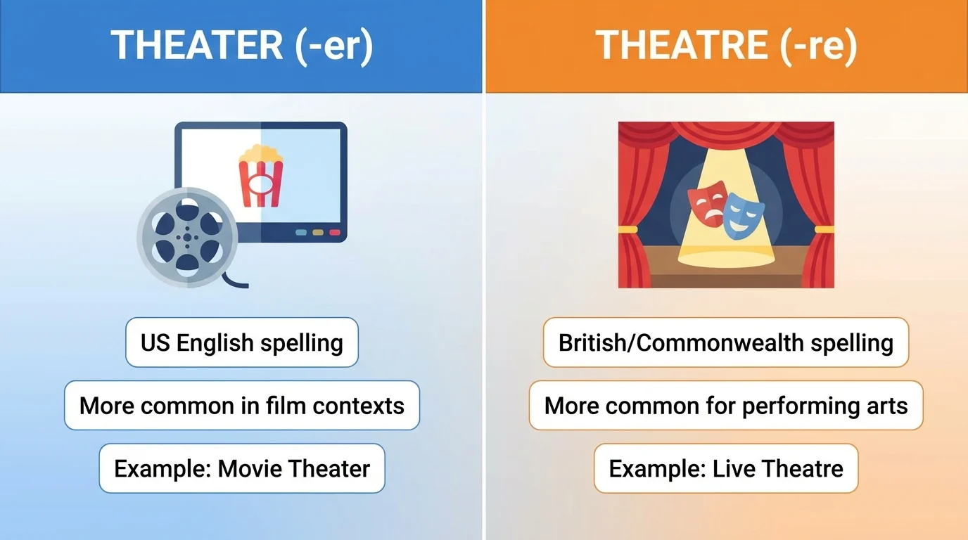Theater vs Theatre: Which Spelling Is Correct? (Simple Guide + Examples)
